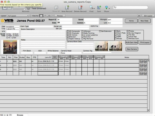 VES camera reports - one set of notes to rule them all - fxguide